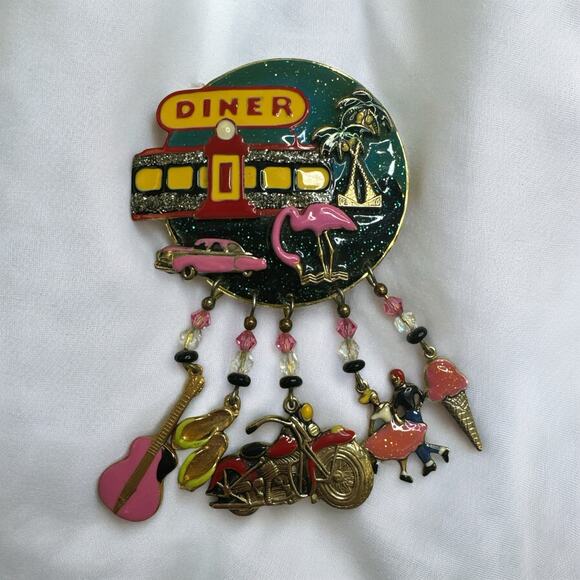 Vintage | Jewelry | Moulin Rouge Vintage Whimsical Brooch Retro Diner ...